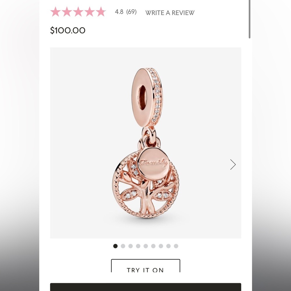 Pandora Sparkling Family Tree Dangle Charm - Gem